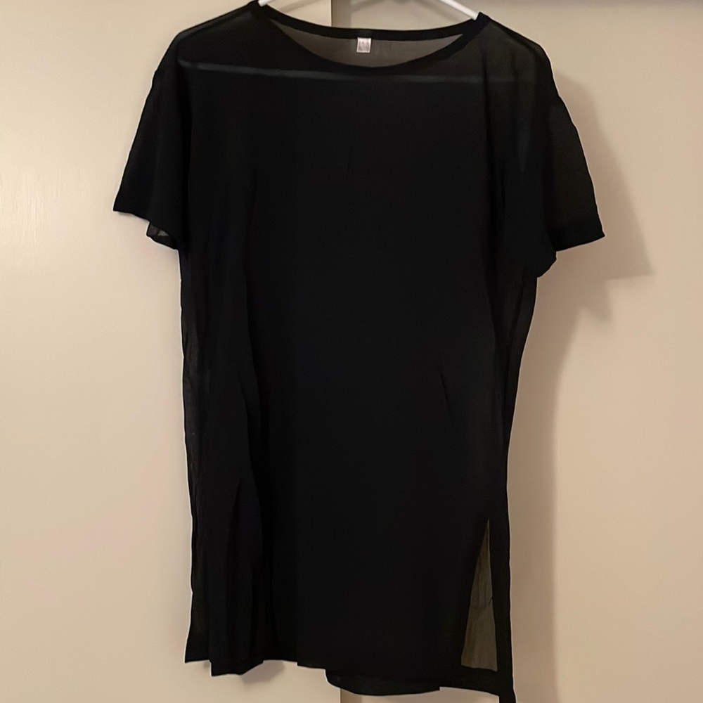 Black Sheer Mesh Top - Gem